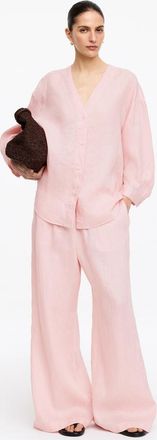 Arket Weite Leinenhose -Rosa