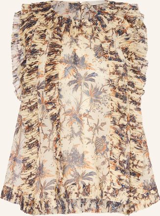 Ulla Johnson Ulla Johnson Blusentop Sabra Aus Seide Und Mit Glitzergarn beige