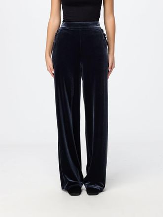 Emporio Armani Palazzo-Hose aus Samt mit weitem Bein und R&uuml;schen
