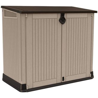 Dmora Dmora - Gartenschrank Gander, Gartenm&ouml;bel, Mehrzweck-Gartenschrank, Container f&uuml;r Balkon oder Garage, 132x72 h114 cm, Beige