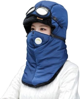 Generic Ski - Coton 25 x 35 x 5 cm | Couvre-chef dhiver chaud coupe-vent r&eacute;sistant au froid avec lunettes | Visage de protection ext&eacute;rieur pour le ski, le sno