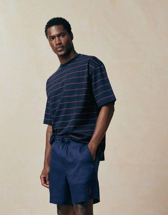 Polo Ralph Lauren St&uuml;ckgef&auml;rbte Leinen-Shorts in Marineblau