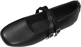 Generic Ballerines plates d&eacute;contract&eacute;es et confortables en similicuir pour femme avec bretelles, chaussures habill&eacute;es respirantes classiques Mary Jane pour le