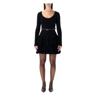 Self Portrait Chenille Strickkleid - - Dresses - Damen - Schwarzk - S