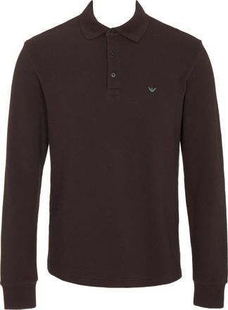 Emporio Armani Herren Piquet Polo Sweatshirt, braun, L