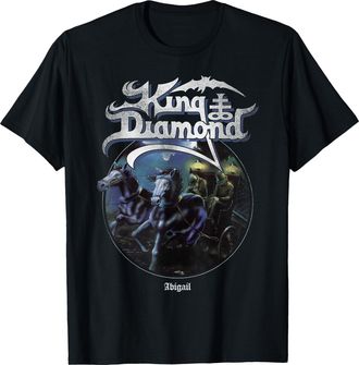 King Diamond Abigail Tracklist T-Shirt Damen Unisex-Jugendliche Schwarz Small Crew-Ausschnitt Kurzarm Polyester 100% Standardlänge Klassisch Gerade Einfarbig Pullo
