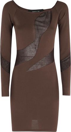 Federica Tosi Femme, Robes, Brun, Taille: 36 FR Mini Robe avec Inserts