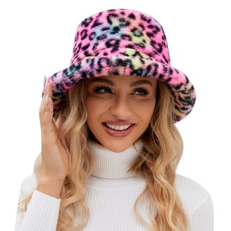 Generic Winter Fischerhut Unisex Fleece Winterm&uuml;tze Pl&uuml;sch Fischerhut Anglerhut Weihnachts Druck Fischerh&uuml;te Damen Herren Winterhut Breite Krempe Freizeithut 