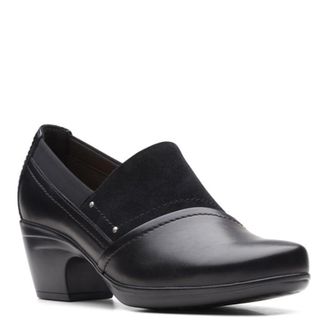 Clarks Womens Emily Step Loafer, Schwarz Leder, 39 EU