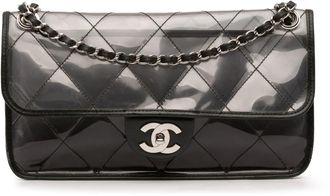 Chanel Hobo Bags - Stitched PVC and Calfskin Naked Flap - Gr. unisize - in Schwarz - f&uuml;r Damen