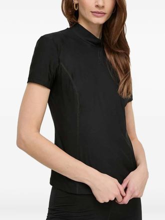 Patrizia Pepe t-shirt &agrave; col montant - Noir