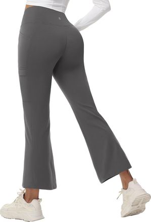 Baleaf Damen Wanderhose Wasserabweisend Outdoorhose Winddicht Thermo Hose Schlaghose Trekkinghose mit Taschen Winter Grau XXL