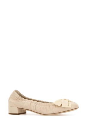 Prada Womens Ivory Leather Pumps Avorio Ballerine Flat Shoes