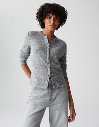 OPUS Longsleeve SALTUS Slim Button-up aus Rippjersey schmale Passform, weicher Griff, elastischer Stoff