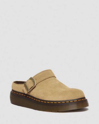 Dr. Martens Laketen Bronx Wildleder Plateau Mules Schuhe in Br&auml;unen/Braun, Gr&ouml;&szlig;e: 36