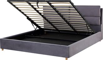 Beliani Schickes Doppelbett in Grau mit Bettkasten und Lattenrost 180 x 200 cm Batilly