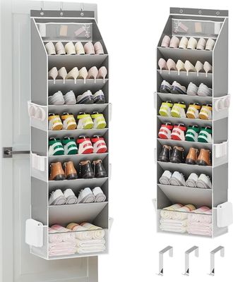 Generic Schuhorganizer f&uuml;r T&uuml;r, 8 Ebenen, 16 bis 24 Paar, Aufbewahrung f&uuml;r Schrank, Badezimmer, Schlafzimmer, Waschk&uuml;che, Klasse, Eingang