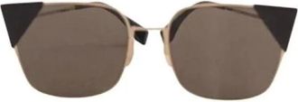 Fendi Lunettes de soleil en m&eacute;tal Pre-owned - Femme - Pre-owned - Brun - Taille: ONE Size