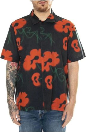 Edwin Homme, Chemises, Multicolore, Taille: L Camicia Maniche Corte Stampa Allover