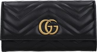 Gucci Femmes Portefeuille Cuir Noir