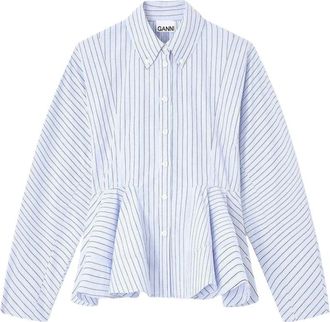 Ganni Femme, Blouses et Chemises, Bleu, Taille: 42 FR Short Shirt 0824