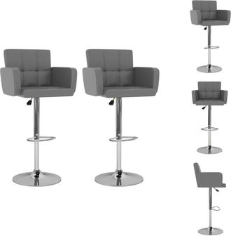 vidaXL Vidaxl - Barhocker 2 Stk. Grau Kunstleder - Barhocker - K&uuml;chenhocker - Sitzhocker - Grau - Kunstleder