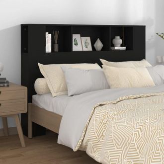 vidaXL Kopfteil mit Ablagen Schwarz 140x18,5x104,5 cm Vidaxl