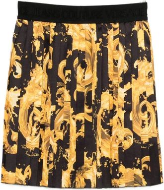 Versace Jeans Couture Femme, Jupes, Multicolore, Taille: 38 FR Mini-jupe pliss&eacute;e Barocco en porcelaine Versace Jeans Couture