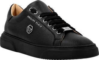 Philipp Plein unisex, Chaussures, Noir, Taille: 35 EU Leather Lo-Top Baskets Hexagon