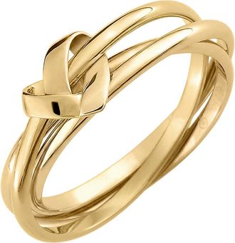 Edenly Origami Herz Trilogie-Ring - 750er Gelbgold (18 Karat)
