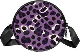 Generic Sac &agrave; bandouli&egrave;re Circle pour femme, imprim&eacute; l&eacute;opard artistique, petit sac &agrave; dos &agrave; bandouli&egrave;re avec fermeture &eacute;clair, bretelles r&eacute;glables, sac &agrave; main 