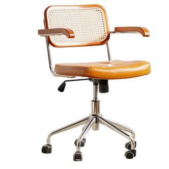 Generic Hochlehner-Schreibtischstuhl,telhoher R&uuml;ckenlehnen-Schreibtischstuhl aus Leder Armlehnen,ergonomischer Heimb&uuml;ro-Drehstuhl Schwenkfunktion,h&ouml;henverstel