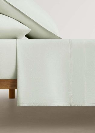 Mango Drap plat enfant en coton lav&eacute; double surpiq&ucirc;re lit 90 cm vert for&ecirc;t - Home - Lit 90 cm - MANGO HOME
