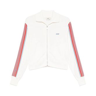 Autry Sweatshirt mit Streifendetail und Rei&szlig;verschluss - - Sport - Damen - Wei&szlig; - M