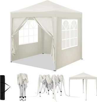 Woltu Tonnelle de Jardin WOLTU, 2x2m, Tonnelle Pliante, Pergola, Barnum, Hauteur Réglable, Imperméable, Protection de UV, avec Sac de Transport, Anthracite