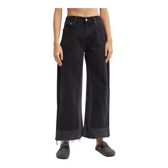 B Sides Schwarze Reworked Vintage Culotte Jeans - - Jeans - Damen - Schwarzk - W27
