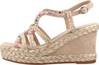 Alma En Pena V265901 Plateau-Sandalette Wildleder - - Shoes - Damen - Beige - 37 EU