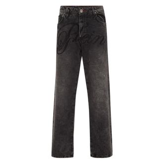 Philipp Plein Beach Boy Fit Jeans Monogram - Homme - Jeans - Gris - Taille: W32