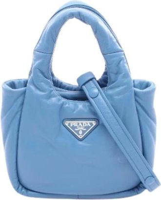 Prada Pre-owned Sac &agrave; main matelass&eacute; en cuir 2-en-1 - Femme - Pre-owned - Bleu - Taille: ONE Size