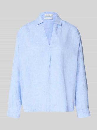 Christian Berg Regular Fit Leinenbluse mit V-Ausschnitt