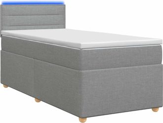 vidaXL Letto Box Spring Con Materasso Grigio Chiaro 80 X 200 Cm Vidaxl