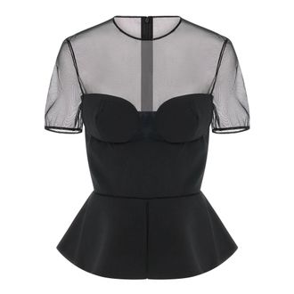 Nensi Dojaka Tailored Bustier mit transparentem Ausschnitt - - Blouses & Shirts - Damen - Schwarzk - S