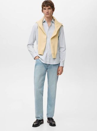 Mango Chemise coton rayures regular-fit bleu ciel - Homme - XXL - MANGO MAN