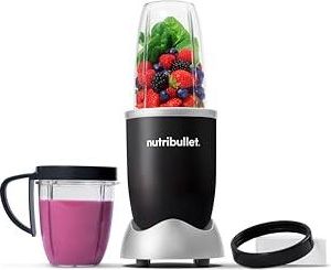 NutriBullet Original 600, Elektrischer Mixer, Zerkleinerer, Smoothiemixer, Smoothie Maker, 600 W, To Go becjer 700ml und 500ml, Schwarz, NB606B