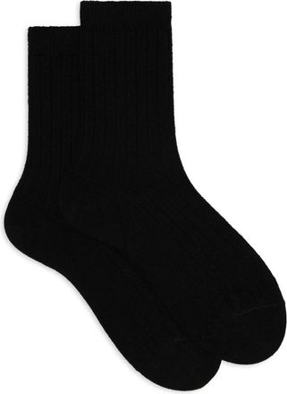Gallo Gallo, Femme, Sous-v&ecirc;tements, Noir, Taille: ONE Size Chaussettes Courtes en Laine C&ocirc;tel&eacute;es
