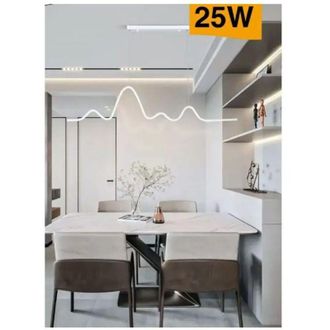 Trade Shop Lustre Suspendu Moderne &agrave; Led, Vagues D&eacute;cal&eacute;es, 25 W, Lumi&egrave;re 6 500 K, 3 000 K, 4 000 K, B73b
