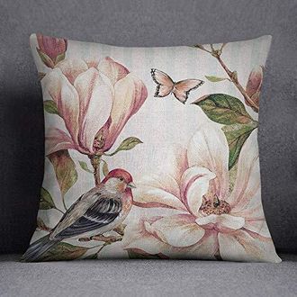 Bonamaison Le Jardin du Lin Kissenh&uuml;llen, Cotton, Mehrfarbig, 45x45