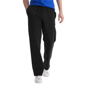 Hanes Essentials Sweatpants, Herren-Hose aus Baumwolljersey mit Taschen, 83,8 cm, Schwarz, Gro&szlig;