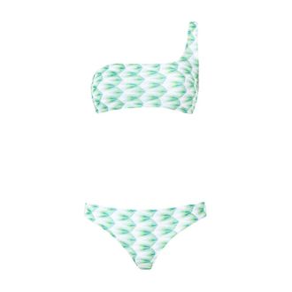 Missoni One-Shoulder-Bikini aus Lurex-Viskose - - Swimwear - Damen - Gr&uuml;n - XS