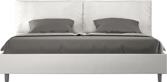 ITYhome Letto Matrimoniale King Size Rivestito In Similpelle Con Cuscini Xl - Antea Large - Tipologia Letto: Senza Rete - Colore: Bianco - Dimensione Rete: 20